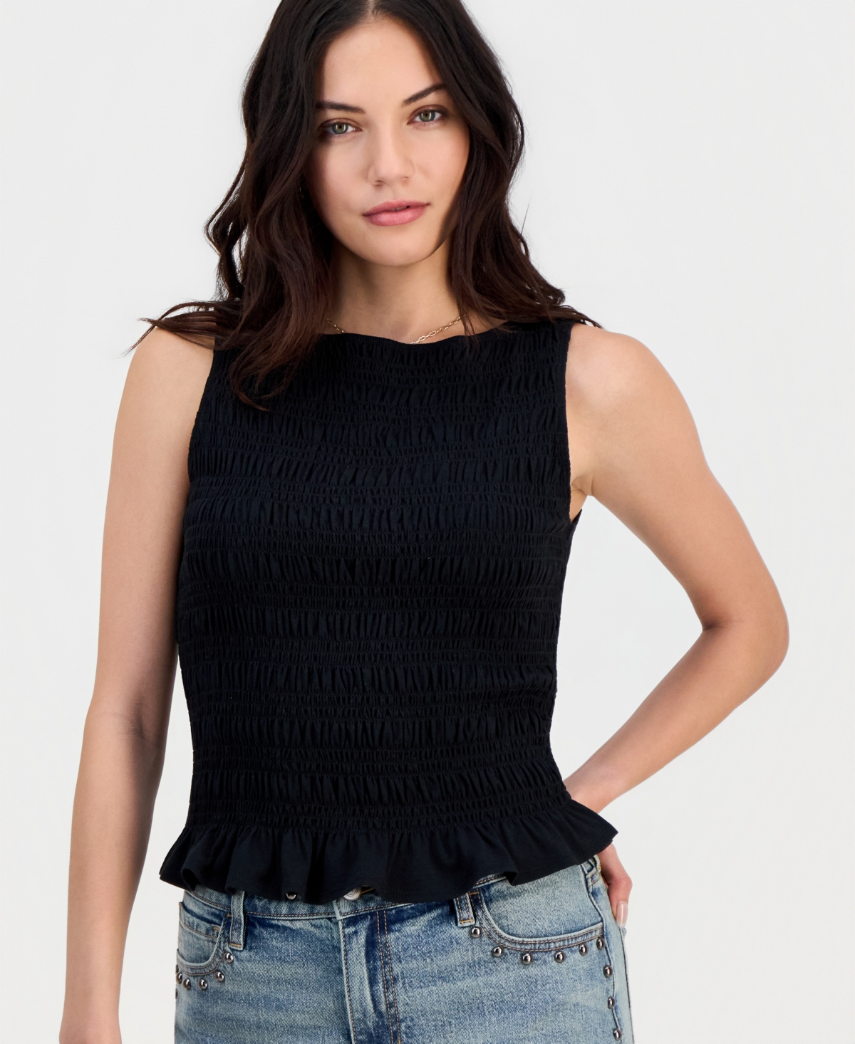 Click here for And Now This Womens Smocked Peplum Top  Macys Excl... prices