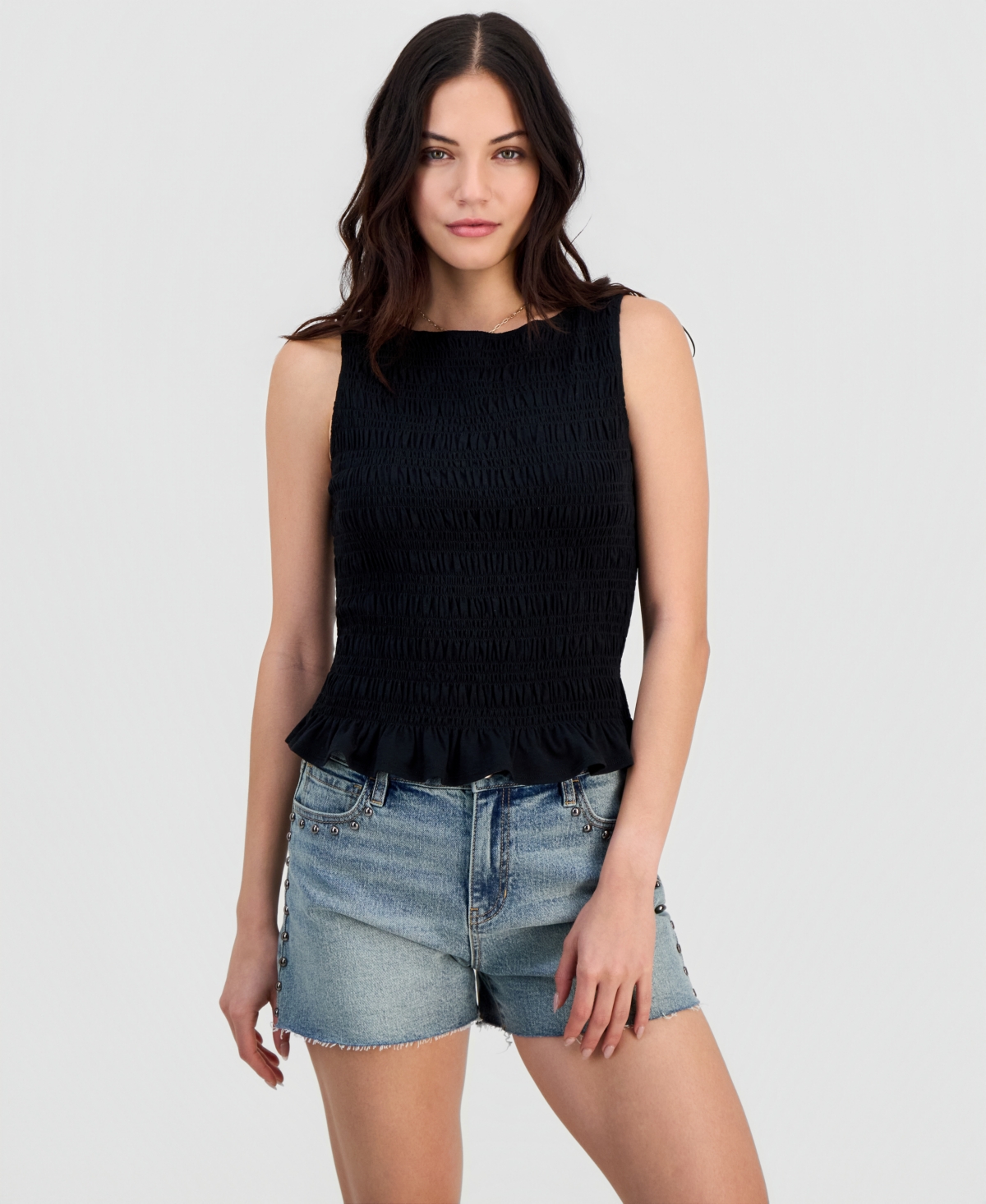 Click here for And Now This Womens Smocked Peplum Top  Macys Excl... prices