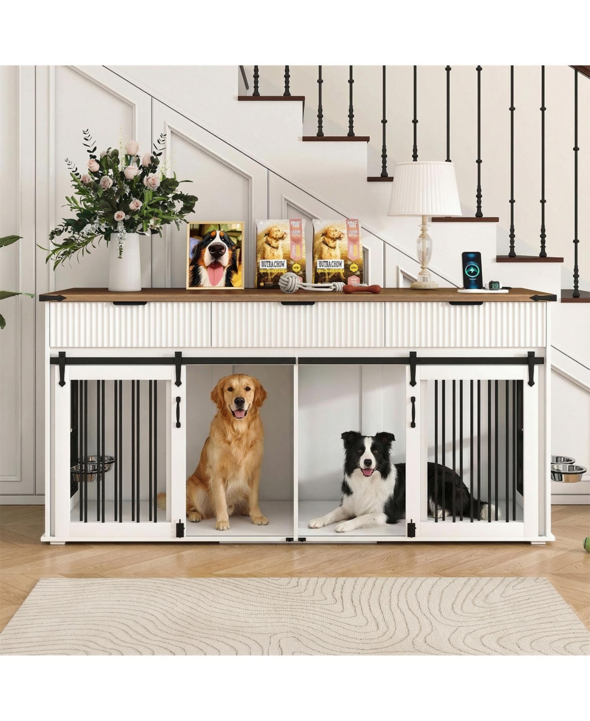 Click here for Aostirmotor 71 Double Dog Crate Furniture with Wal... prices