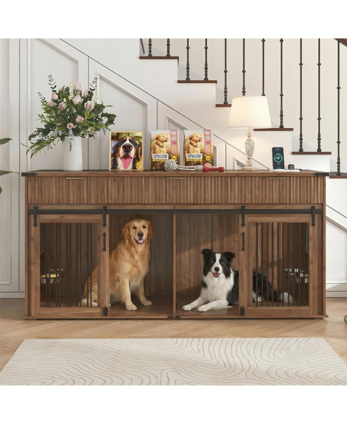 Click here for Aostirmotor 71 Double Dog Crate Furniture with Wal... prices