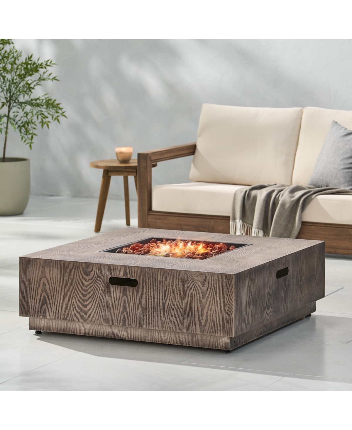 Click here for Flynama Wellington Square Iron Fire Pit with Wood... prices