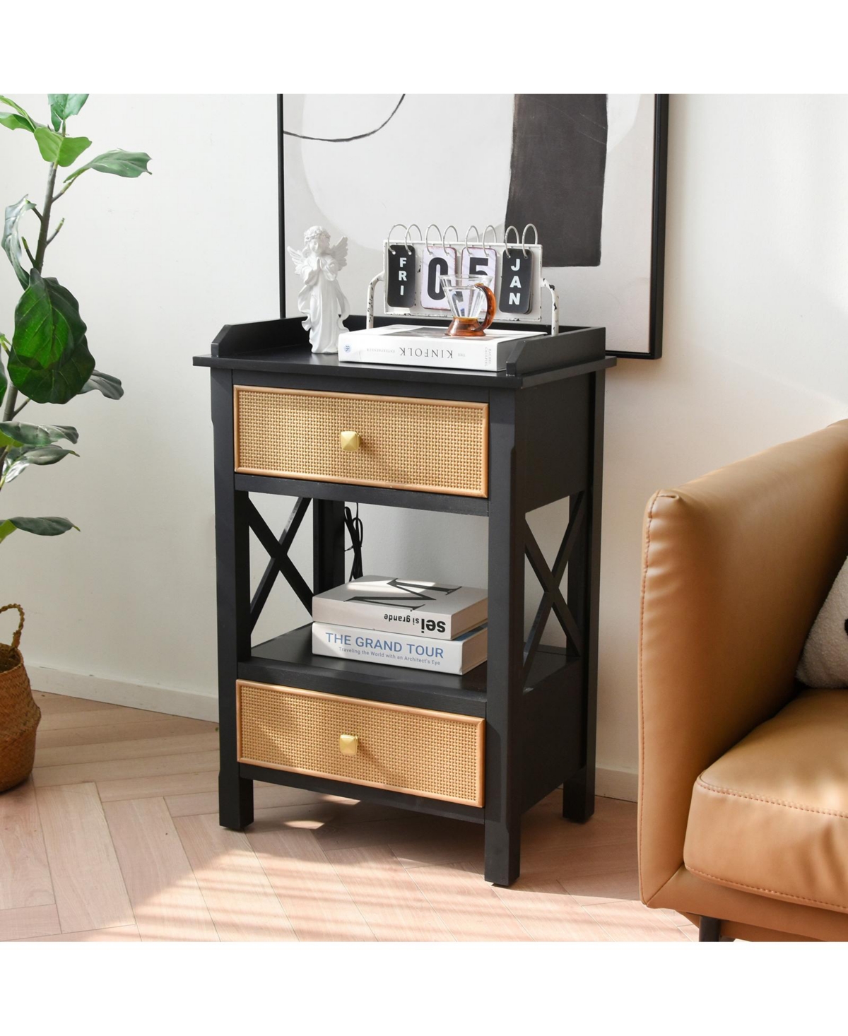 Click here for Cesicia Modern Nightstand with Charging Station  2... prices