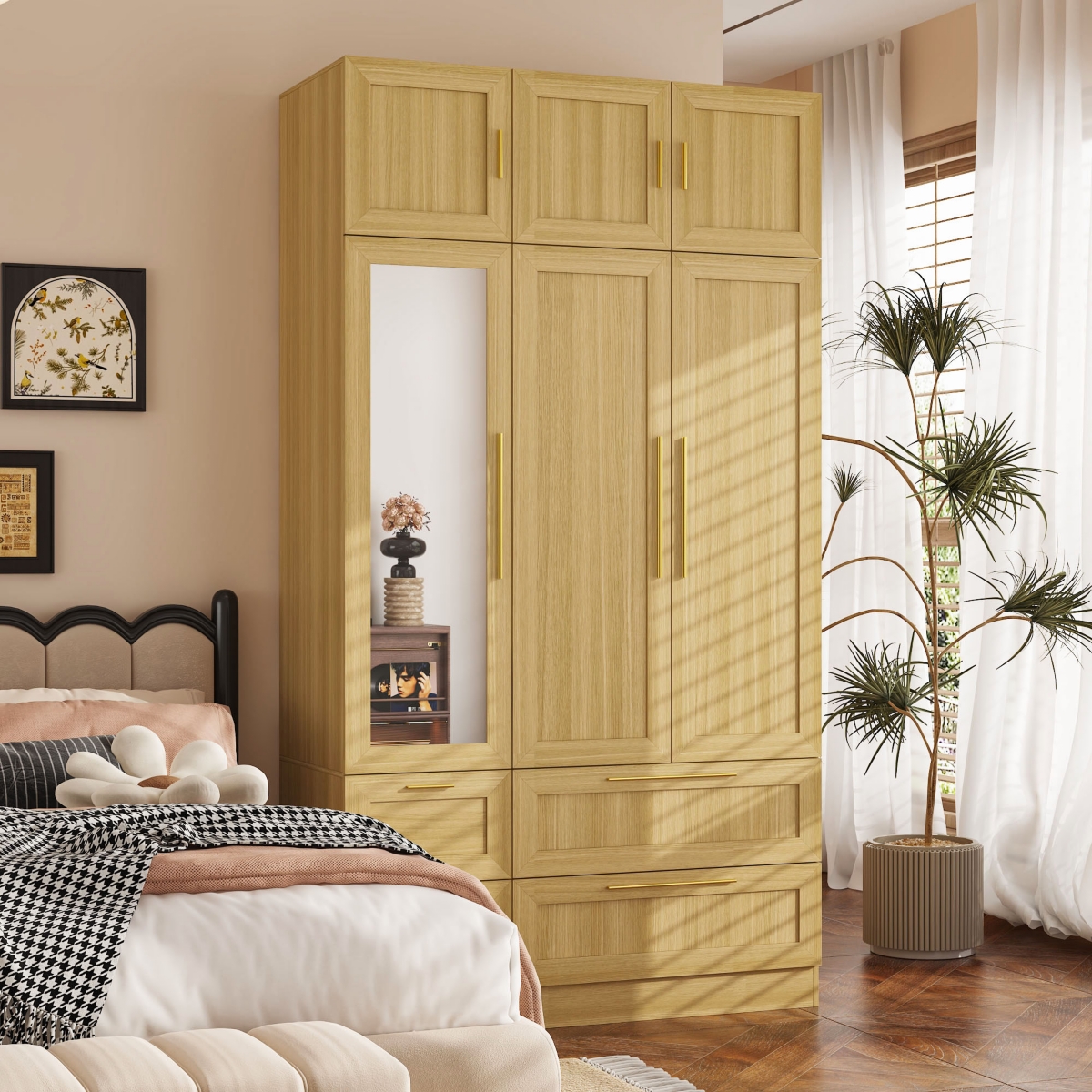 Click here for Wardrobe With Top Cabinet And Mirror Bedroom Close... prices