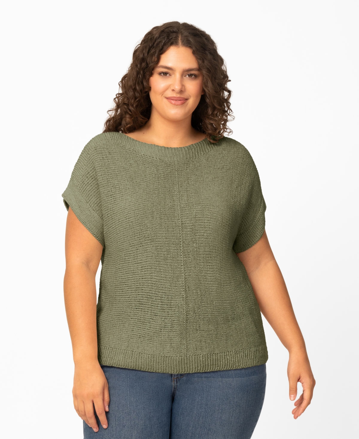 Click here for Melissa Paige Plus Size Button Back Tape Yarn Shor... prices