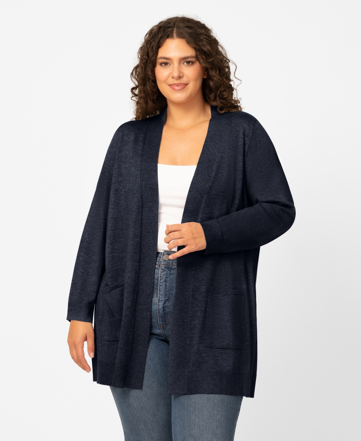 Click here for Melissa Paige Plus Size Open-Front Cardigan Sweate... prices