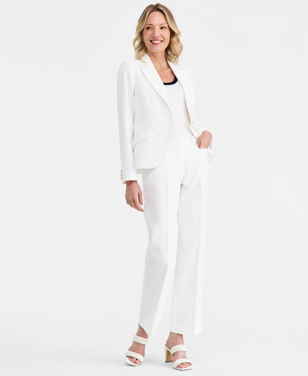 Click here for Tahari Asl Womens Stretch Flare Pants - Ivory prices