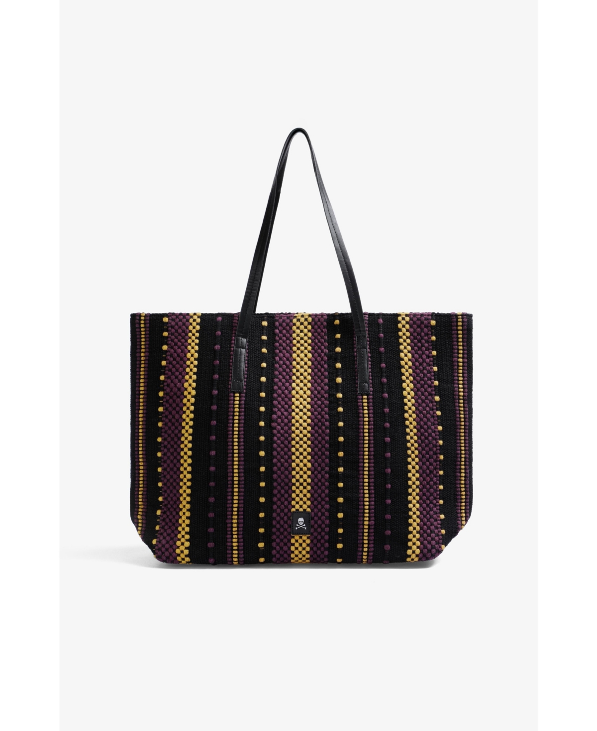 Click here for Scalpers Fabricstripessp Bag - Mustard burgundy prices