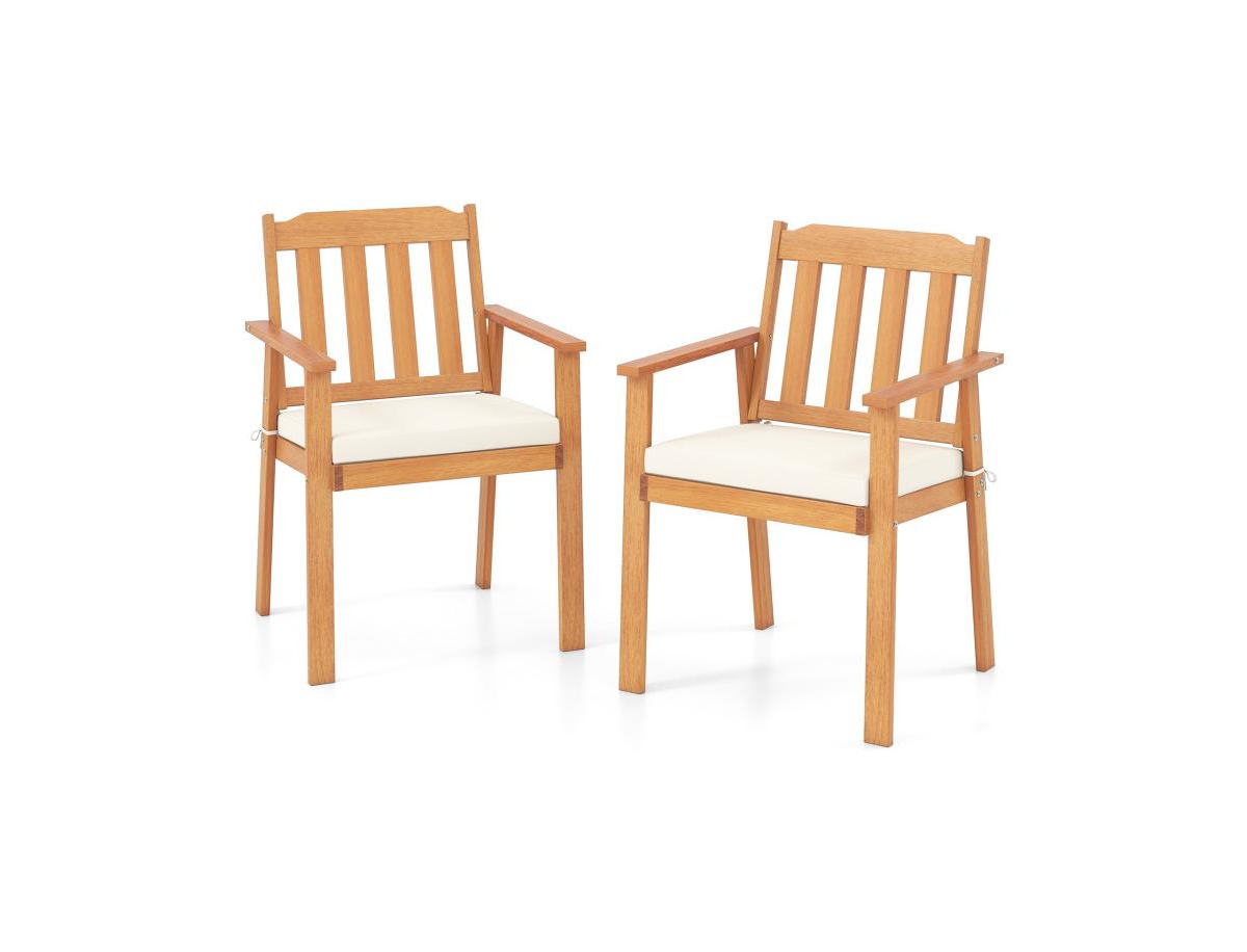 Click here for Slickblue 2-Piece Acacia Wood Patio Dining Chairs... prices
