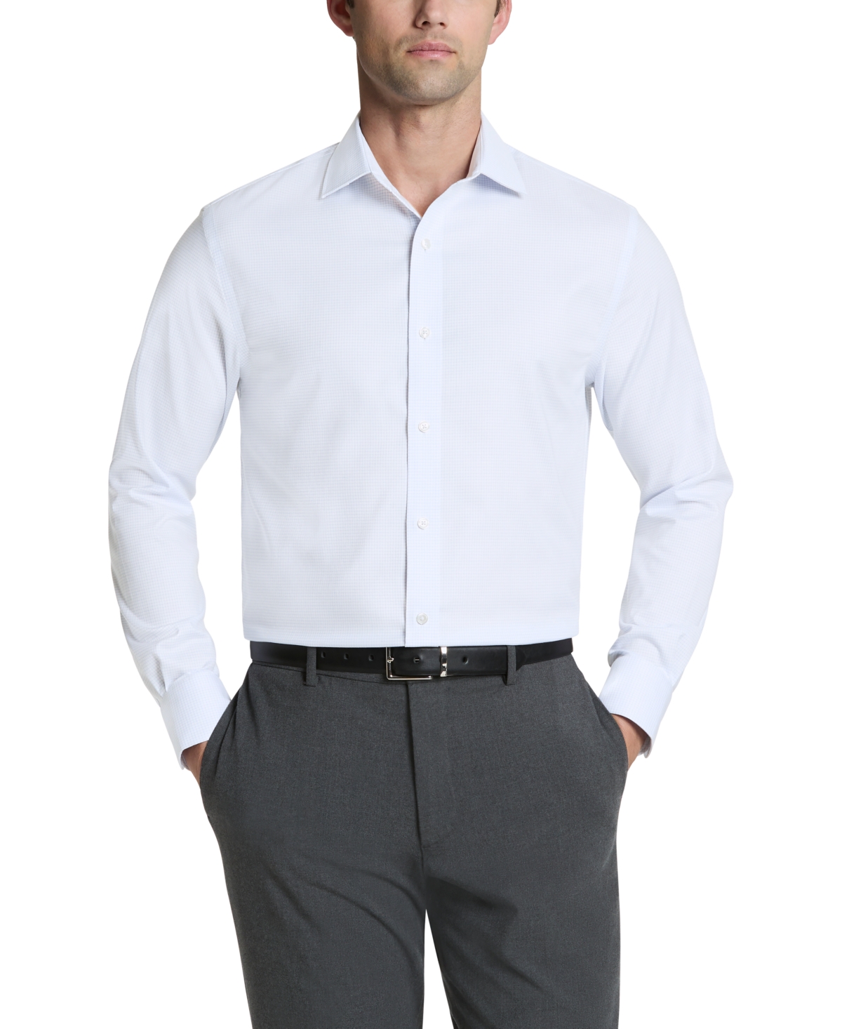Click here for Tommy Hilfiger Mens Slim-Fit Dress Shirt - Blue prices