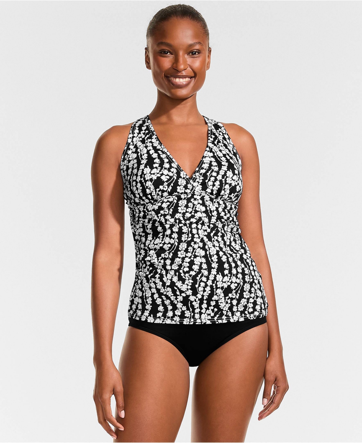 Click here for Lands End Womens V-Neck Plunge X Back Tankini Top... prices