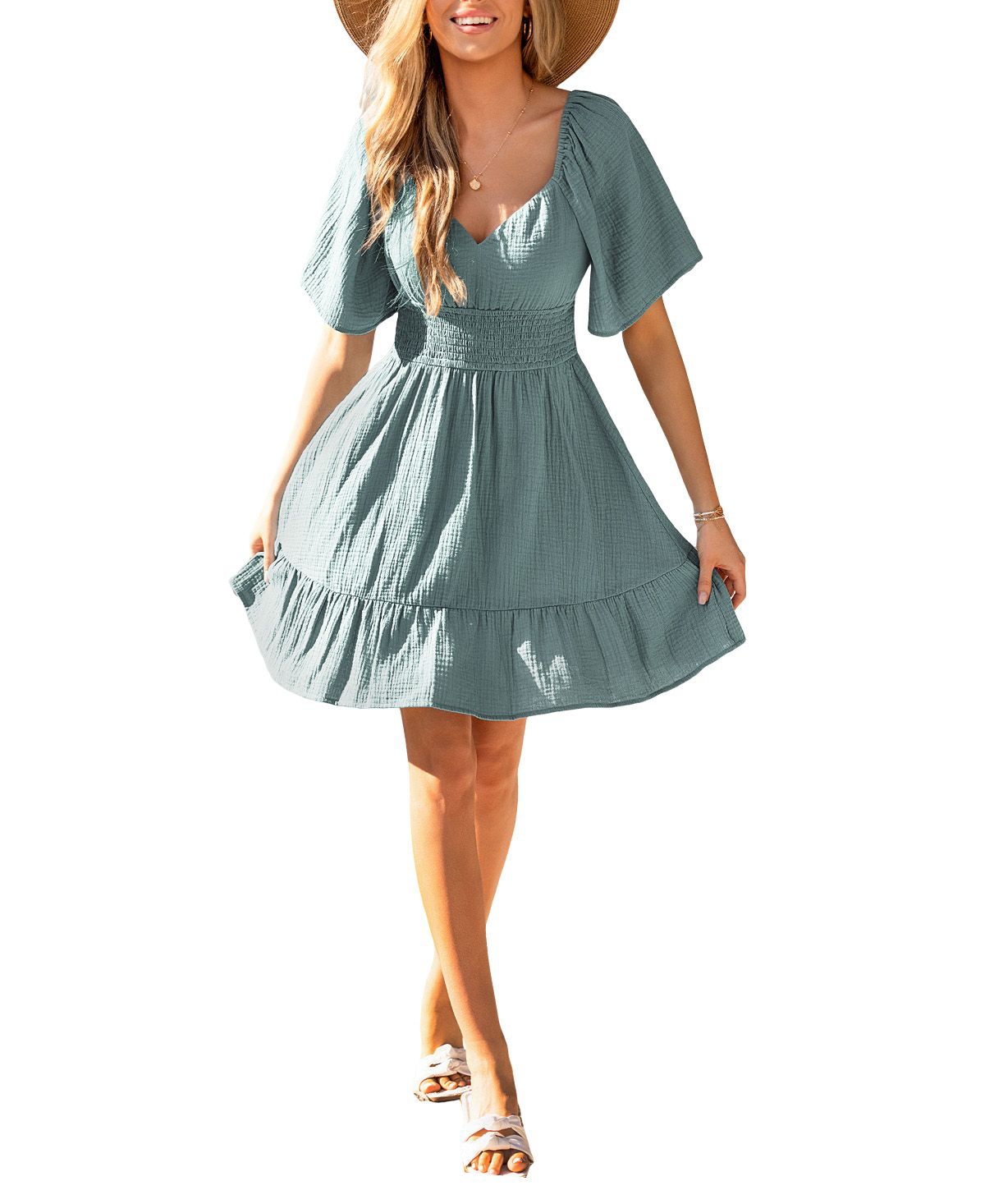 Click here for Cupshe Womens Can t Stop Smiling Blue Mini Beach D... prices