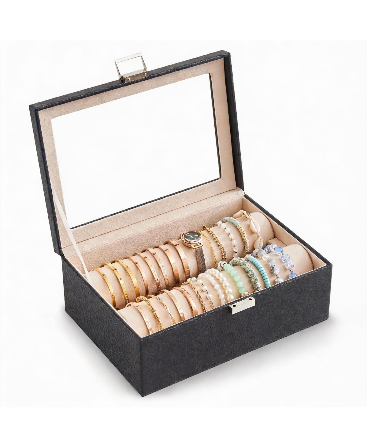 Click here for Yigii Clear Lid Bangle Organizer Box with Metal Cl... prices