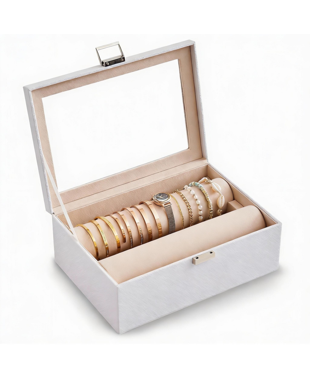 Click here for Yigii Clear Lid Bangle Organizer Box with Metal Cl... prices