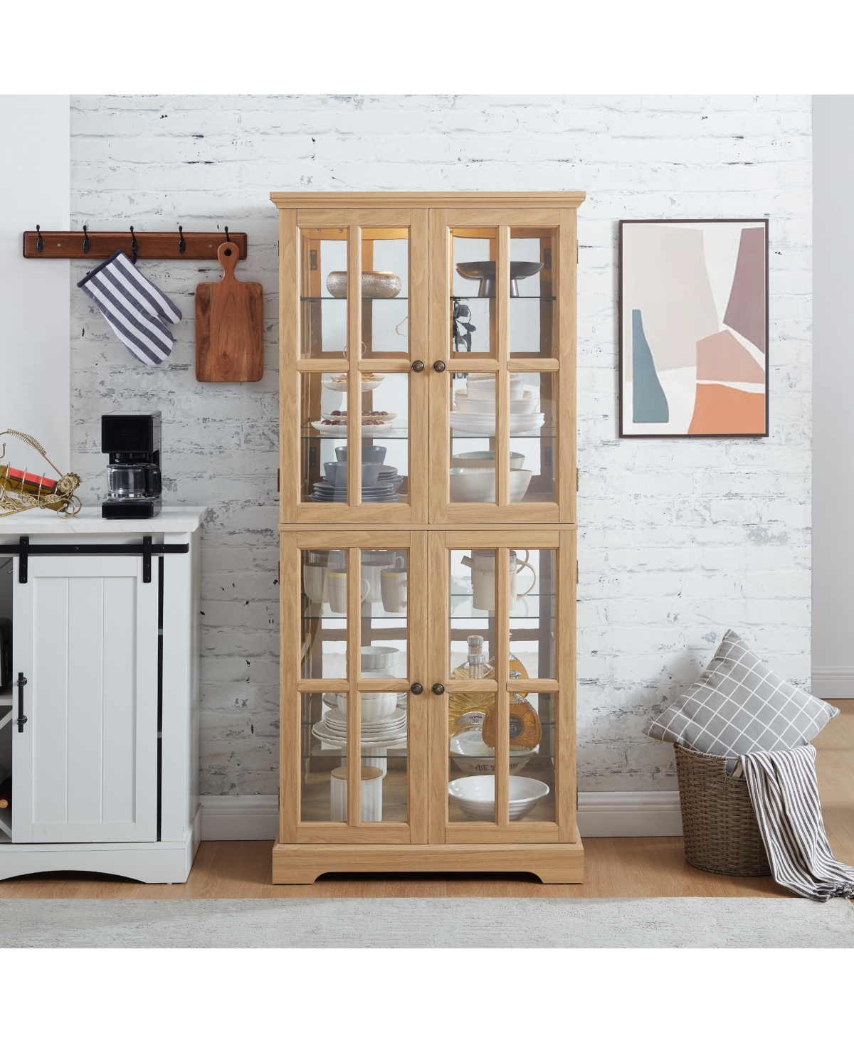 Click here for Cesicia Antique Glass Display Cabinet with 4 Doors... prices