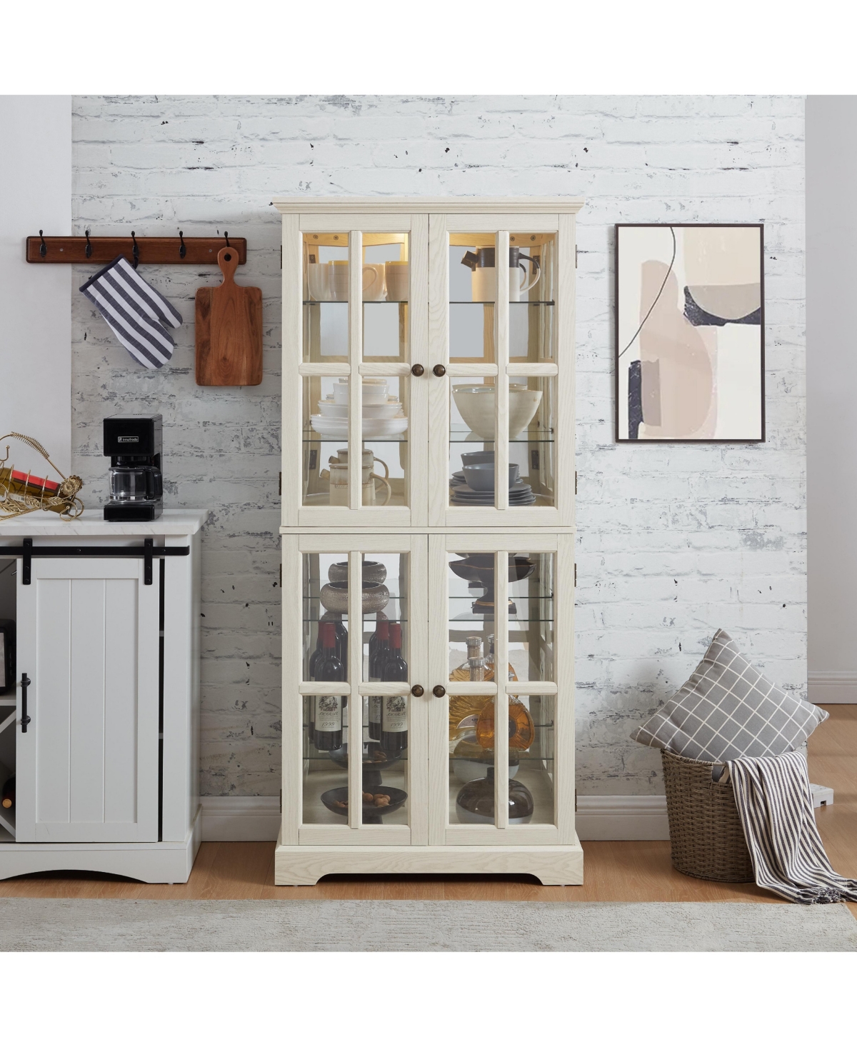 Click here for Cesicia Antique Glass Display Cabinet with 4 Doors... prices