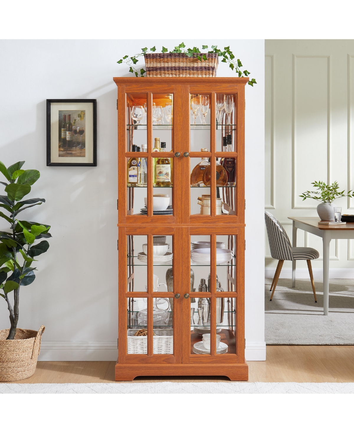 Click here for Cesicia Antique Glass Display Cabinet with 4 Doors... prices