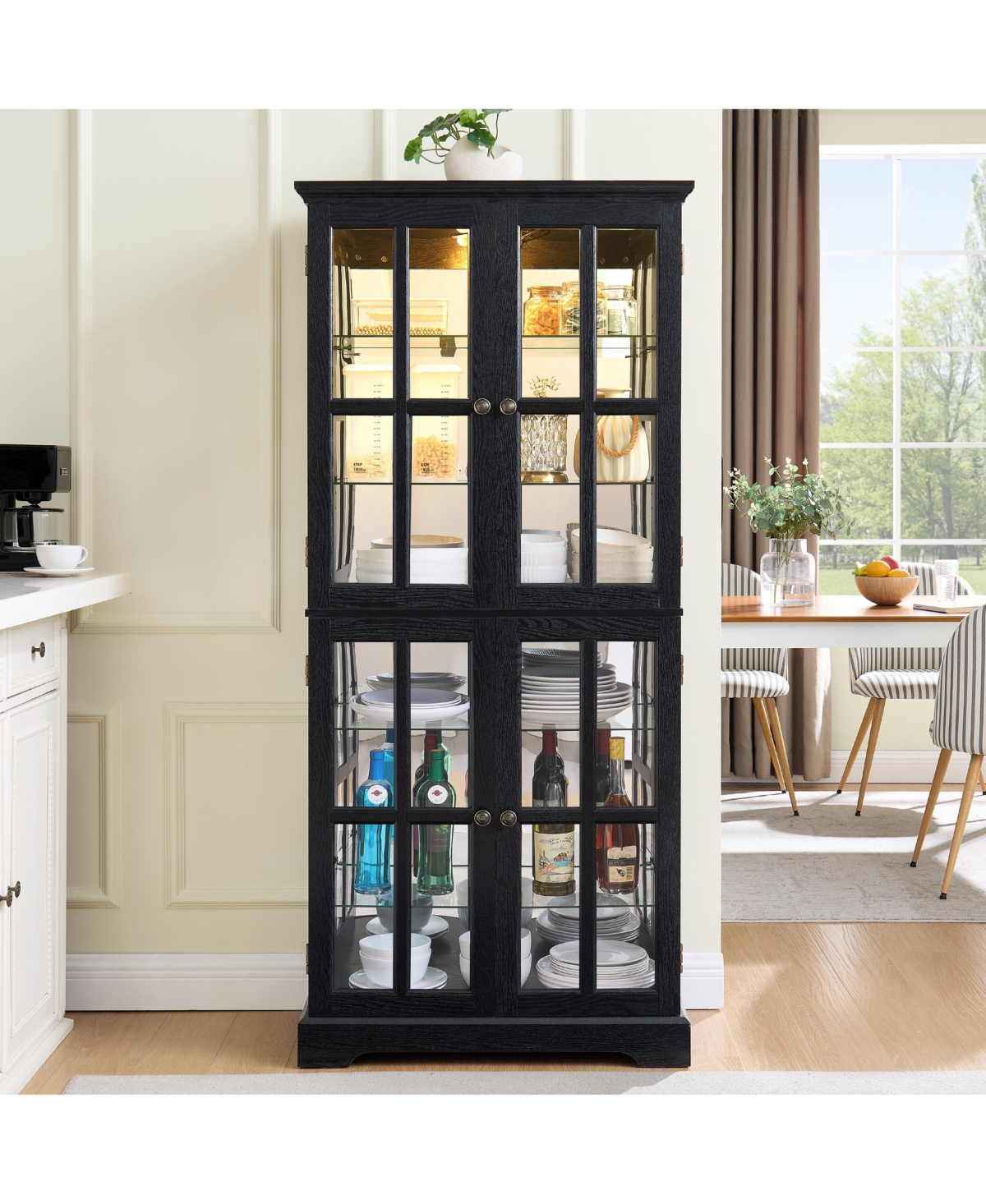 Click here for Cesicia Antique Glass Display Cabinet with 4 Doors... prices