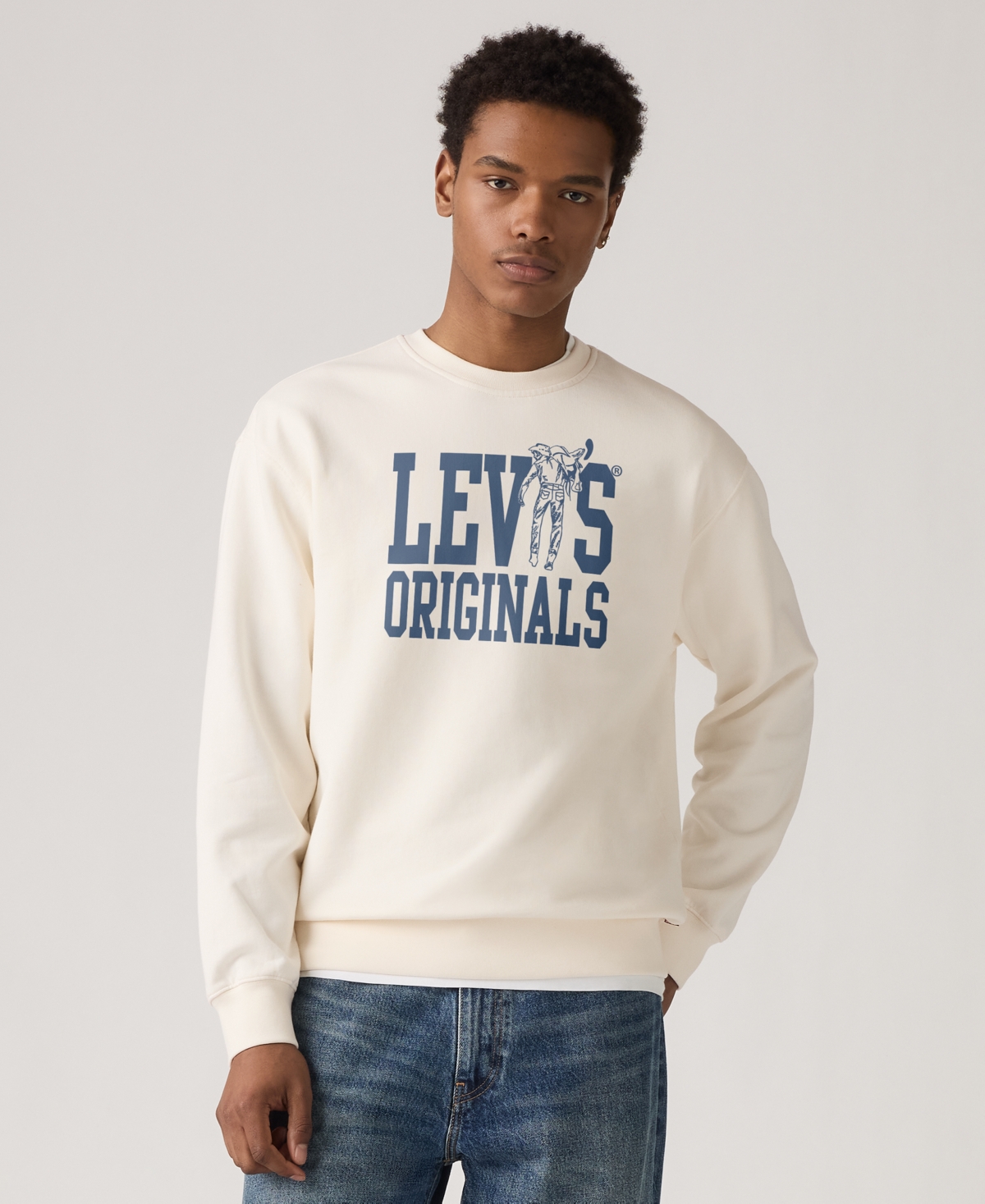 Click here for Levis Mens Graphic Detail Crewneck Long-Sleeve Swe... prices