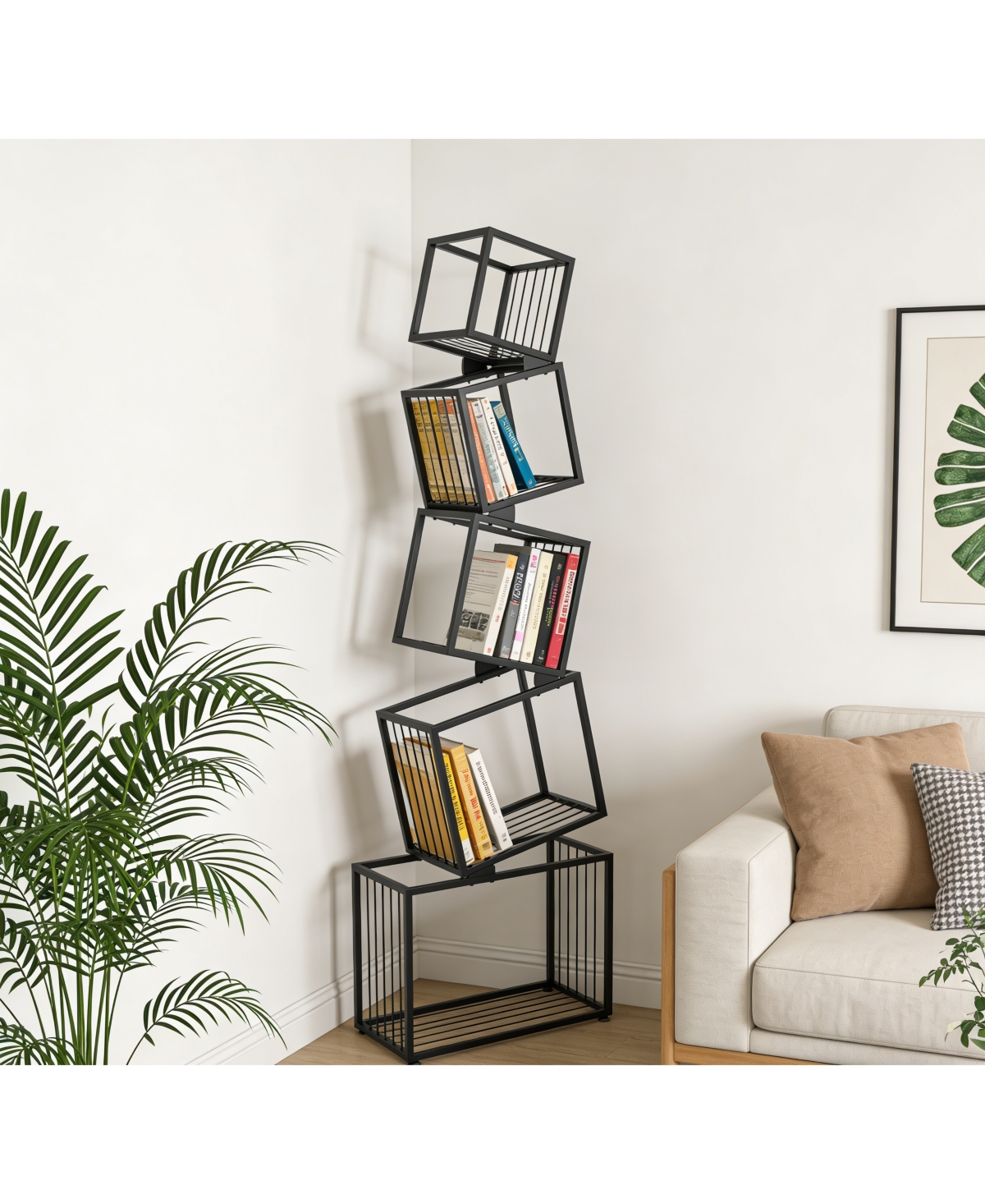 Click here for Cesicia 5-Tier Geometric Metal Bookshelf  Modern N... prices