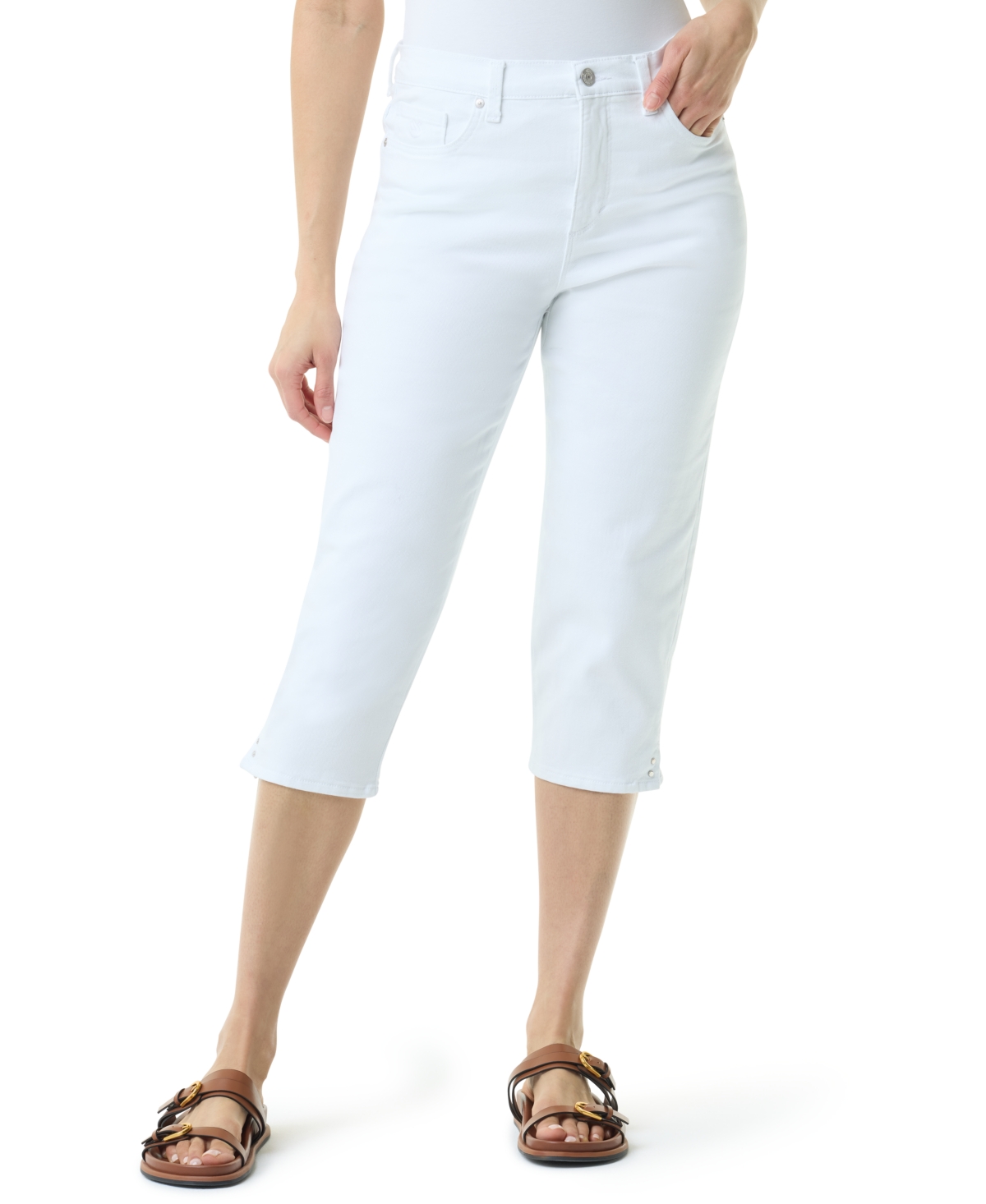 Click here for Gloria Vanderbilt Womens Amanda Printed Slit Capri... prices