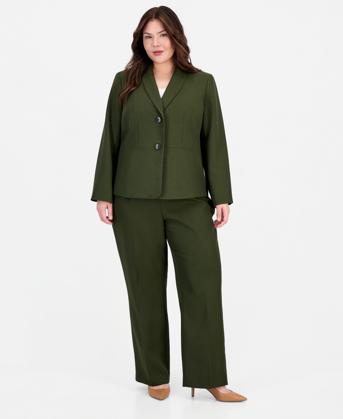 Click here for Le Suit Plus Size Two-Button Shawl Collar Blazer &... prices