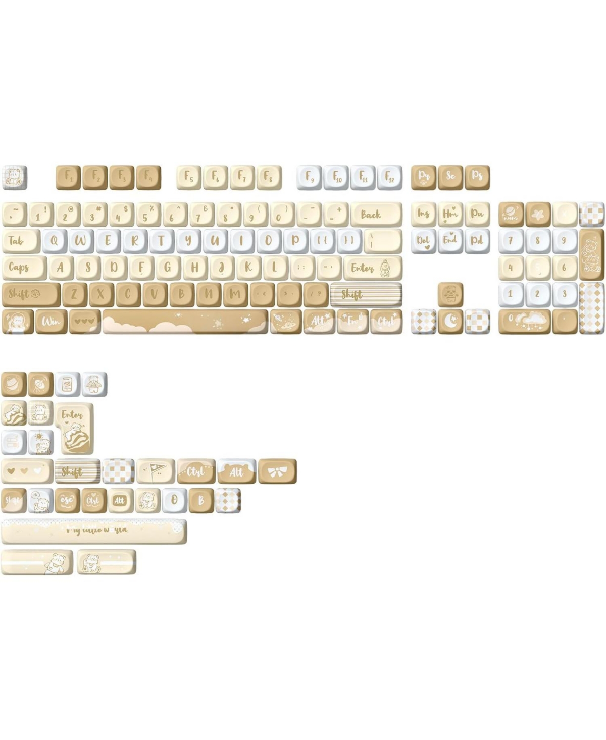 Click here for Lofree 132 Keys Moa Keycaps  Dye-Sublimation Pbt C... prices