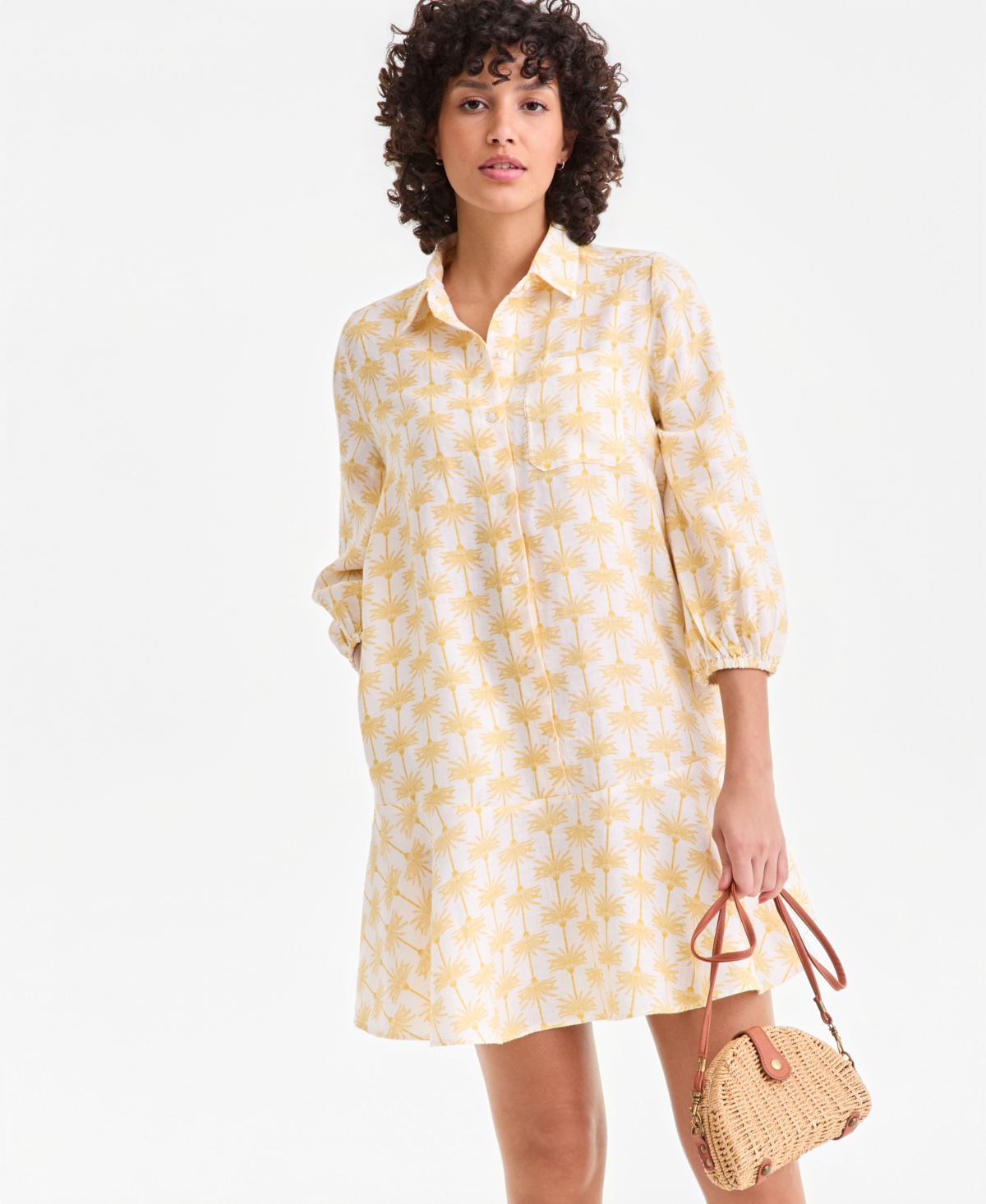 Click here for Charter Club Womens 100 Linen Print Button-Front 3... prices