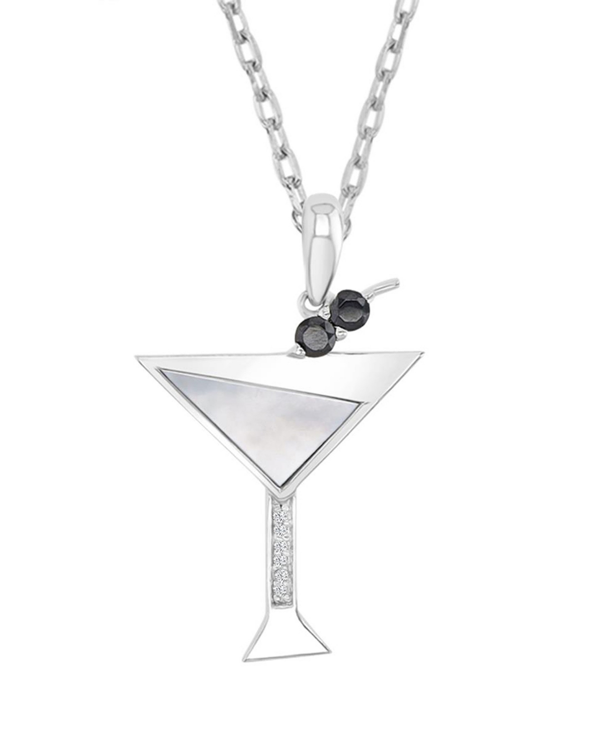 Click here for Macys Onyx and Diamond (0.012 ct. t.w.) Martini Gl... prices