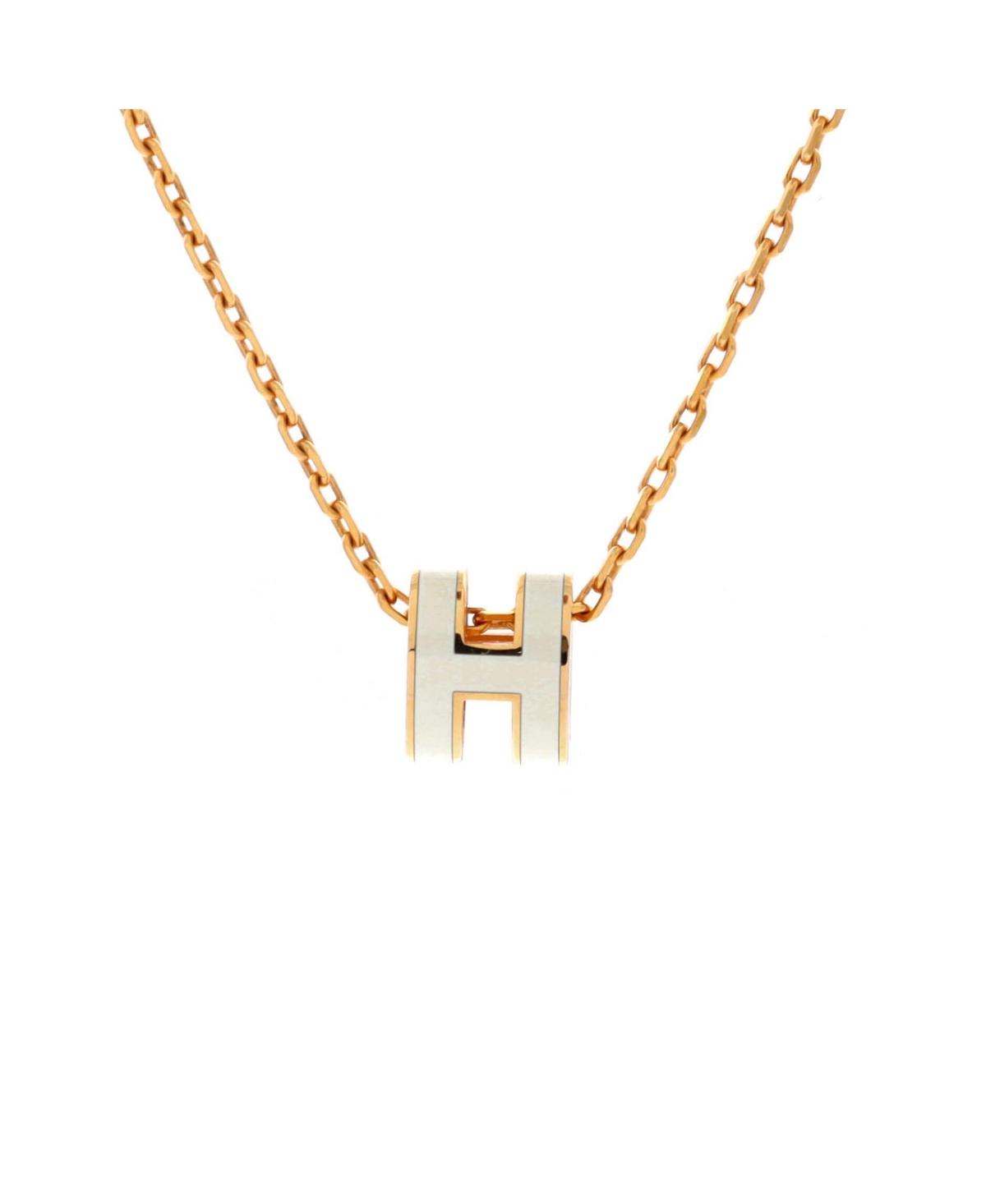 Click here for Pre-Owned HERMES Pop H Pendant Chain Necklace - En... prices