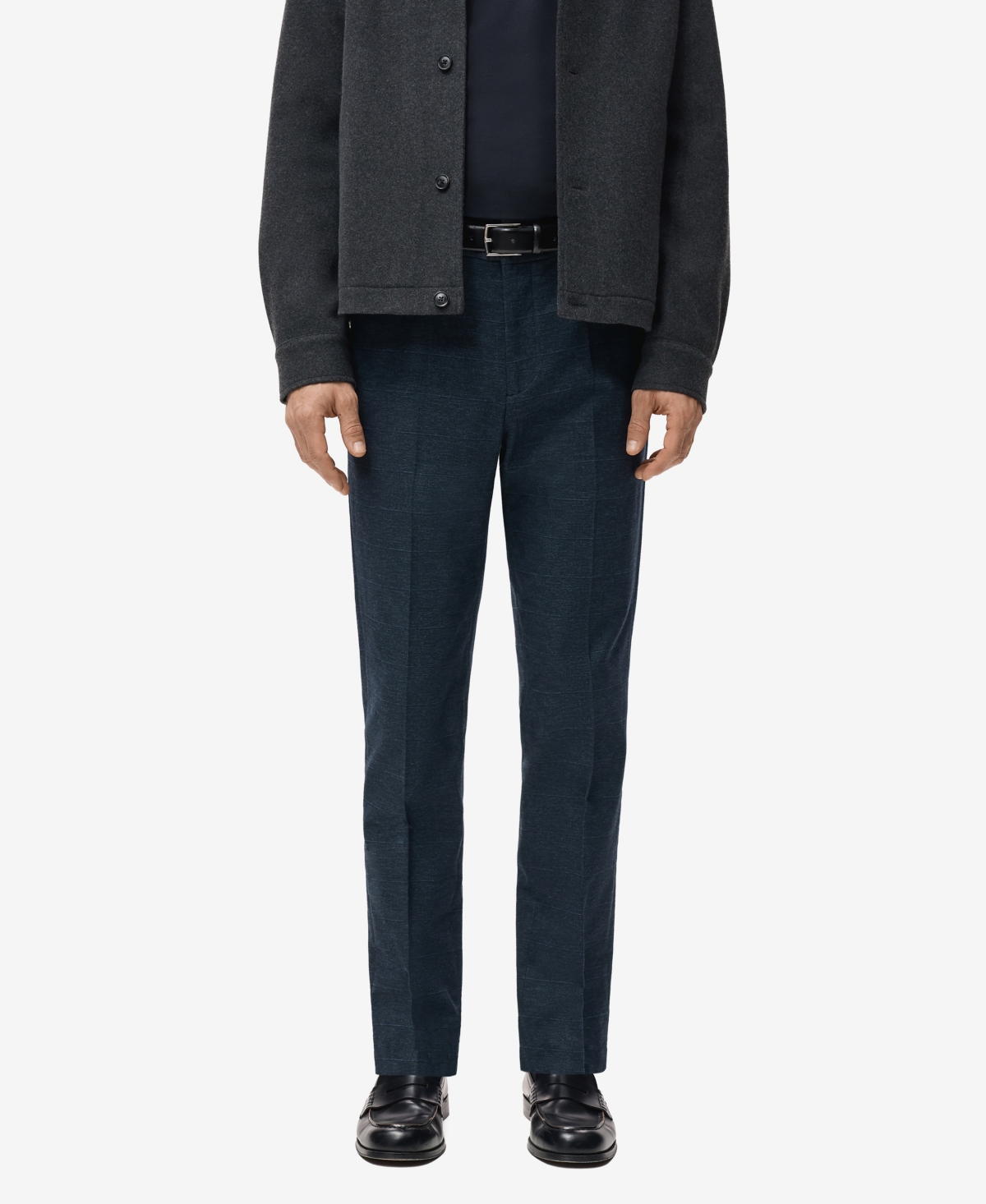 Click here for Mango Mens Slim-Fit Flannel Pants - Navy prices