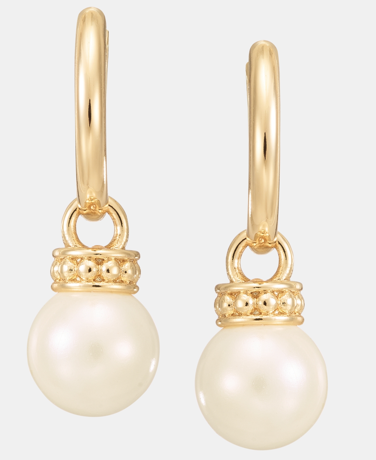 Click here for Lauren Ralph Lauren Gold-Tone Glass Pearl Drop Hug... prices