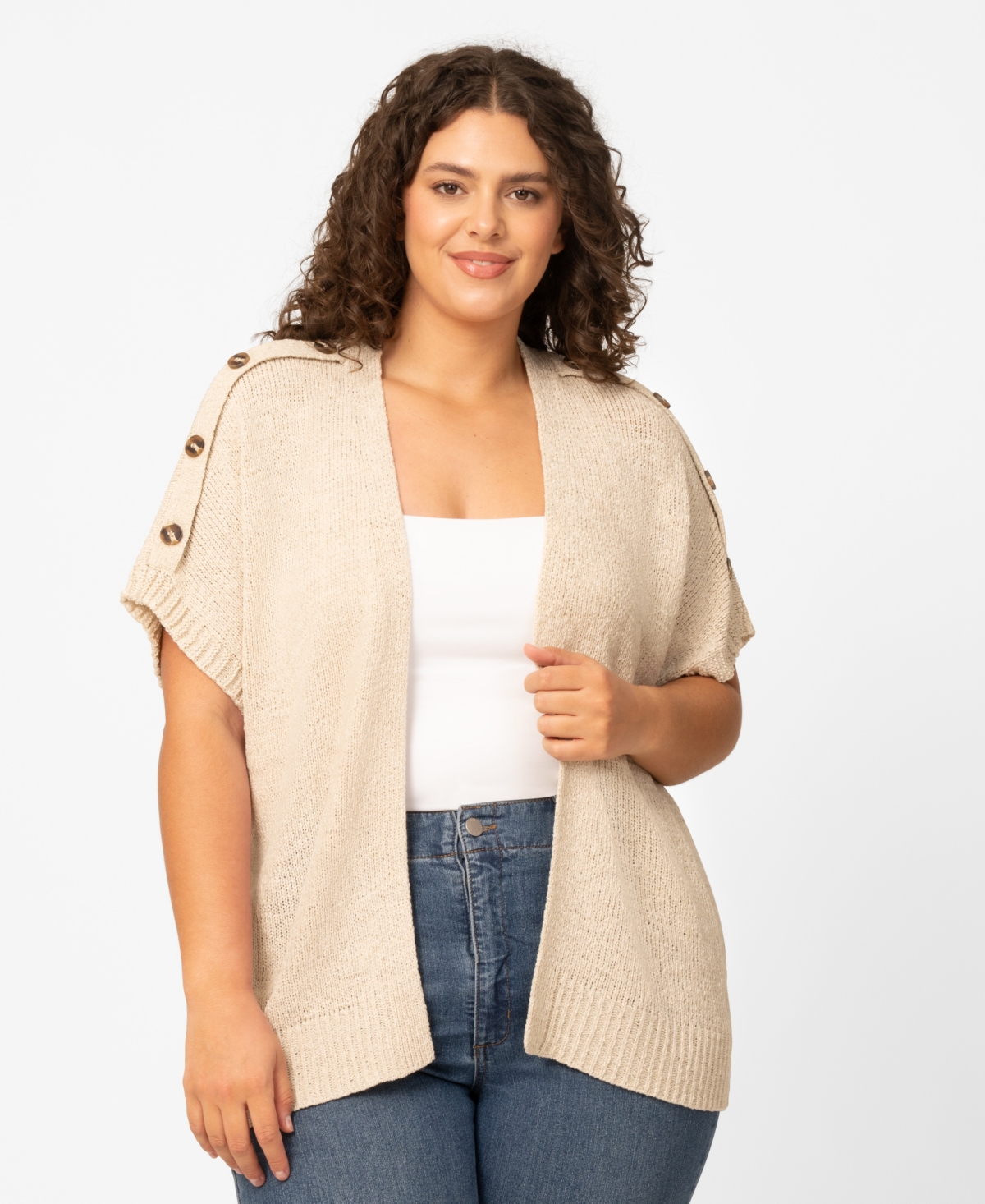 Click here for Melissa Paige Plus Size Button Shoulder Flyaway Op... prices