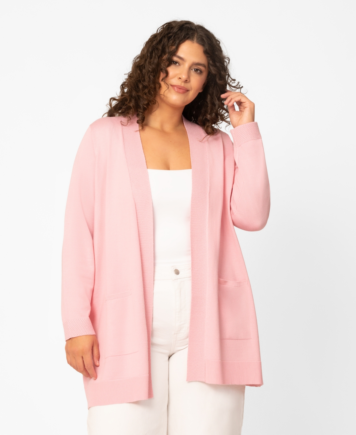 Click here for Melissa Paige Plus Size Open-Front Cardigan Sweate... prices