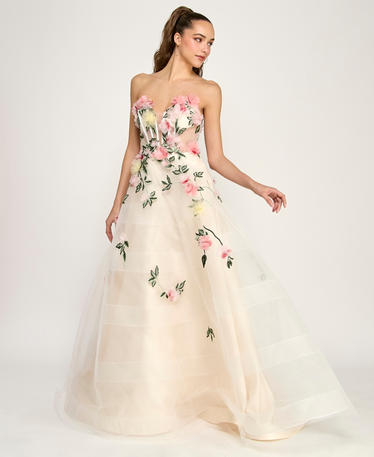 Click here for Say Yes Juniors Strapless Illusion Ball Gown - Off... prices