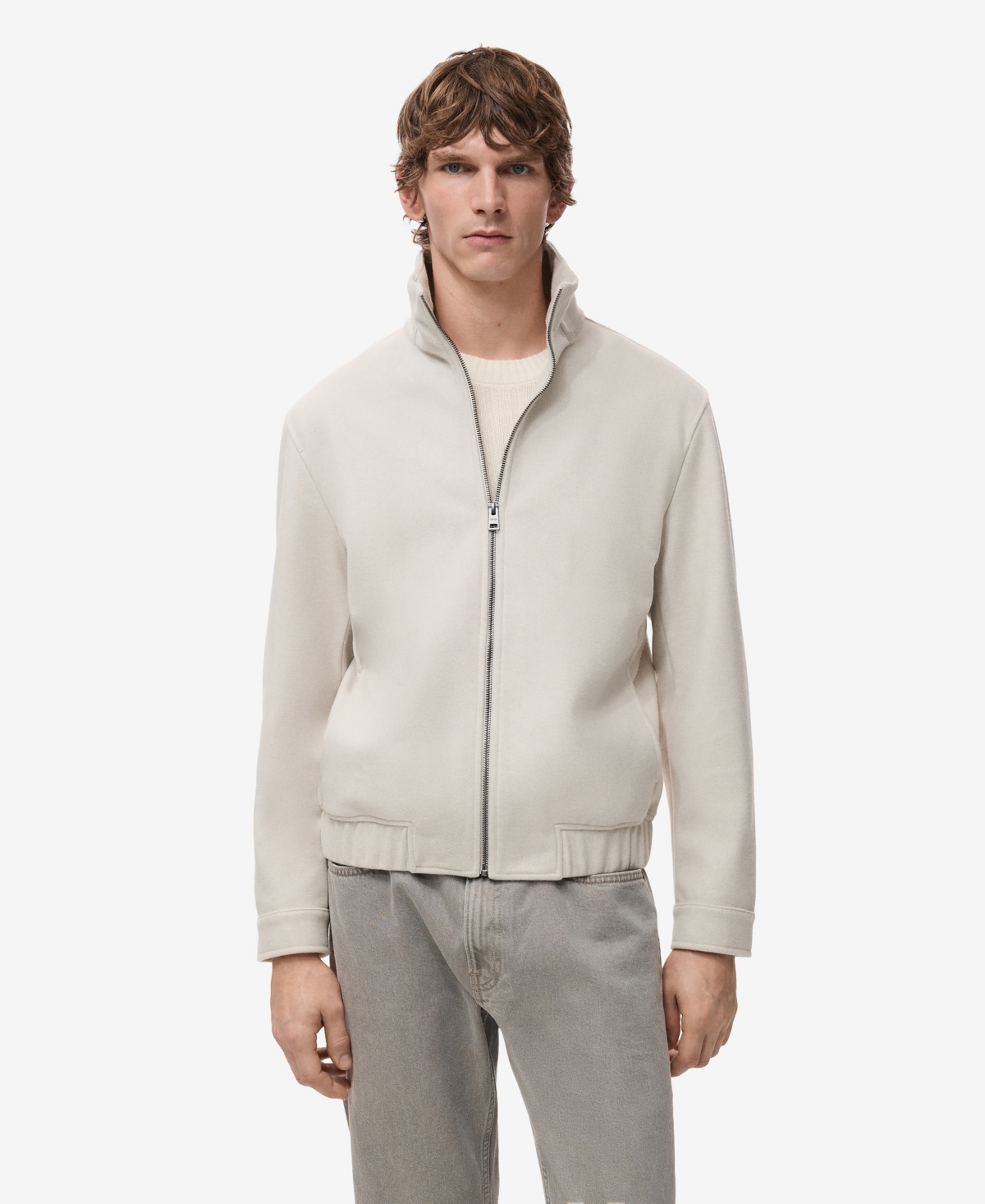Click here for Mango Mens Regular-Fit Zip Jacket - Sand prices