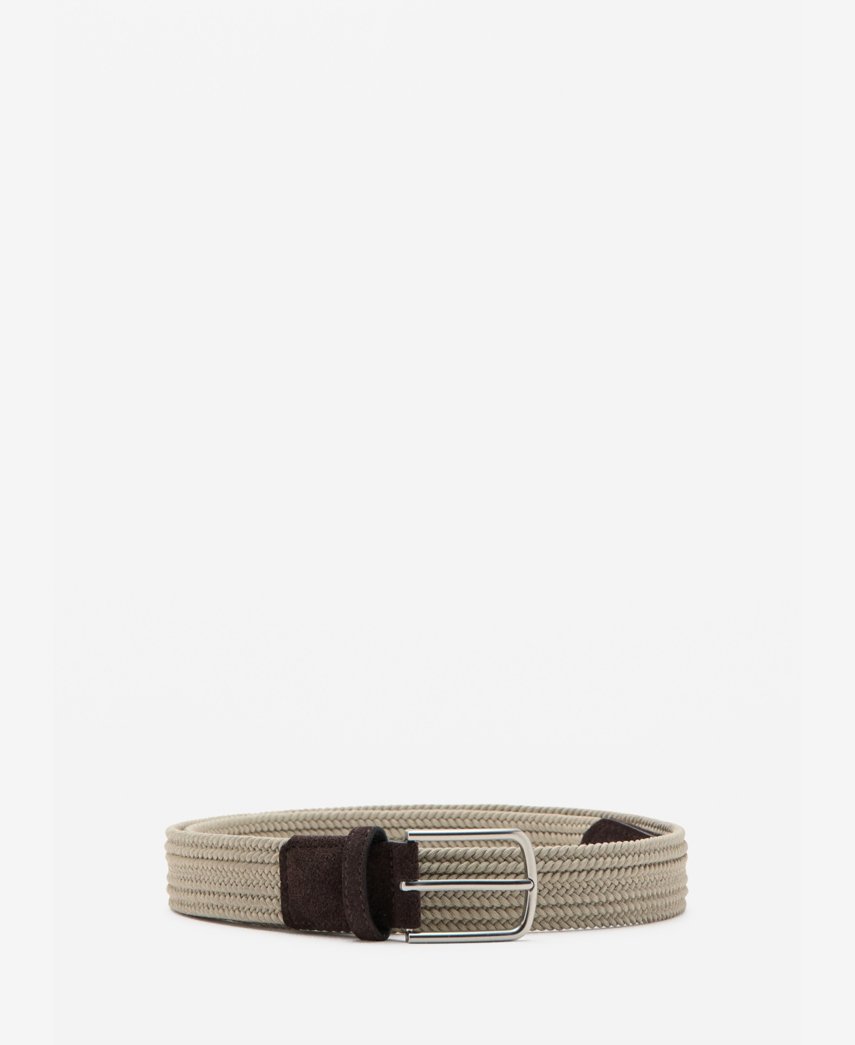 Click here for Mango Mens Braided Elastic Belt - Beige prices