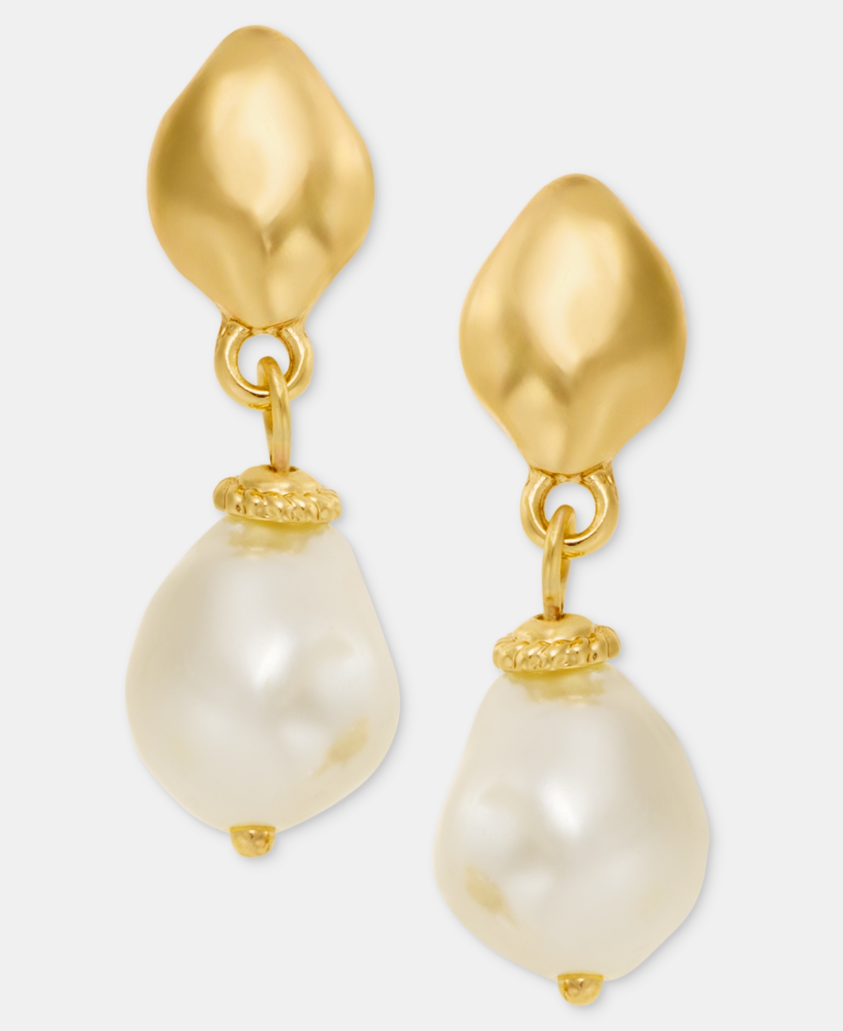 Click here for Anne Klein Baroque Imitation Pearl Hammered Drop E... prices