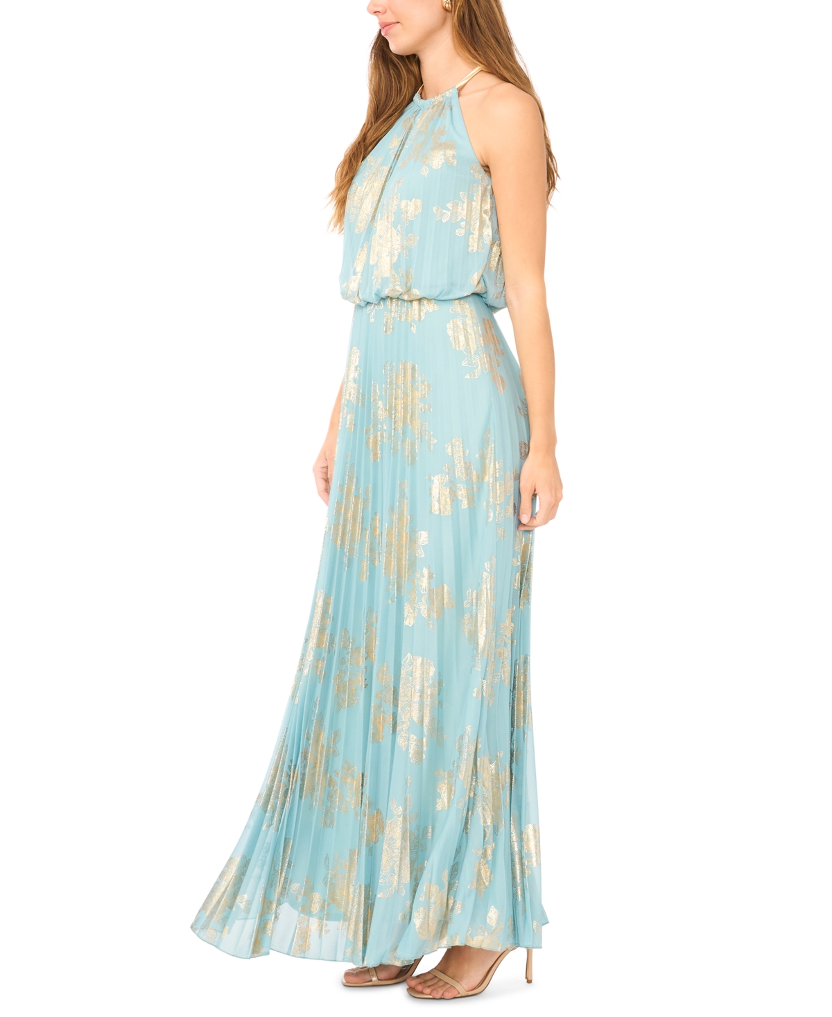 Click here for Msk Womens Embellishment Halter-Neck Pleated Dress... prices