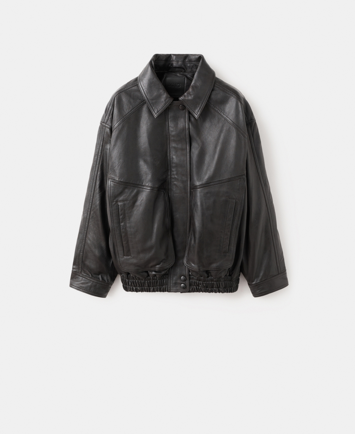 Click here for Mango Womens Oversized Leather Jacket - Brown prices