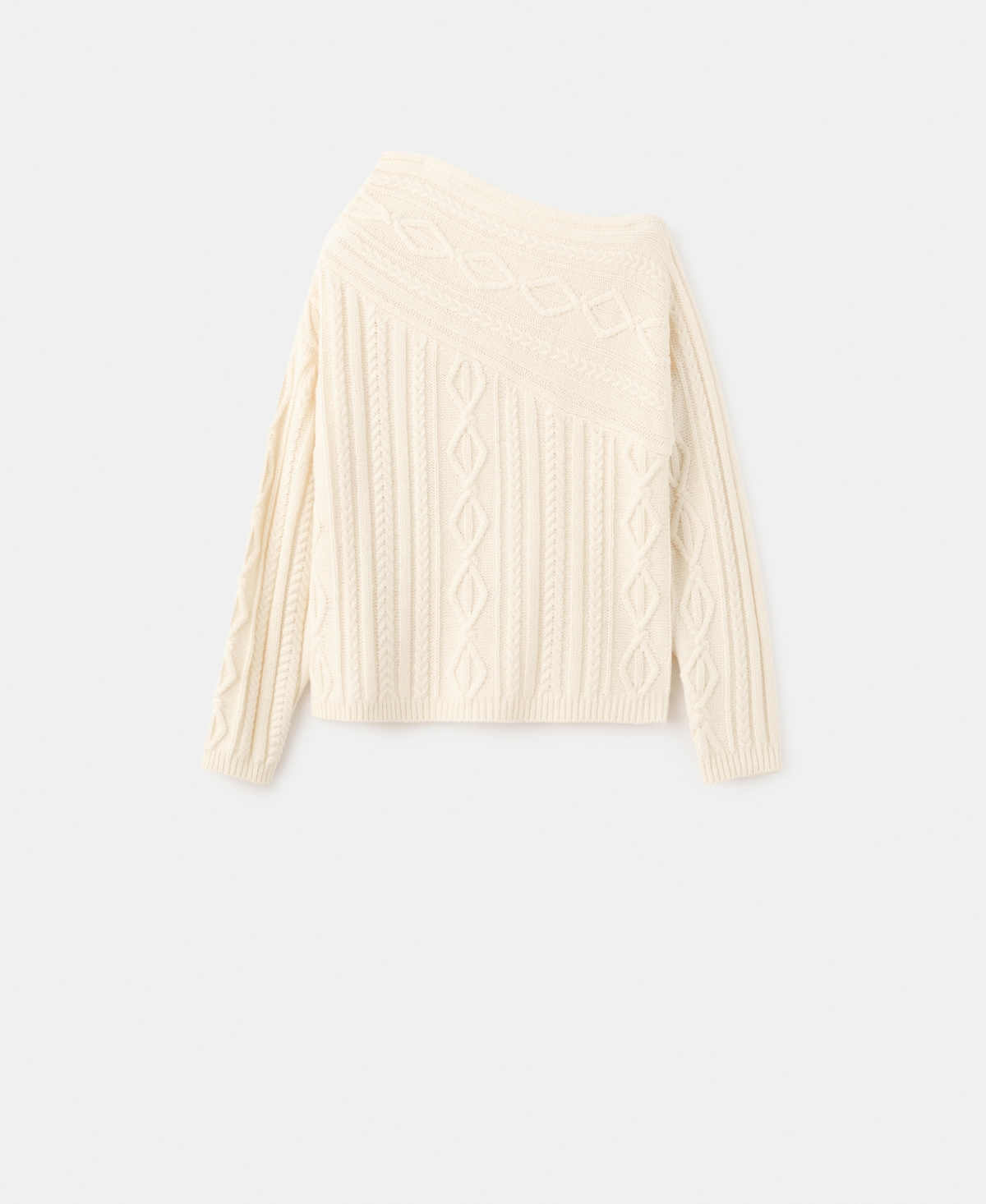 Click here for Mango Womens Braided Wool-Blend Sweater - Ecru prices