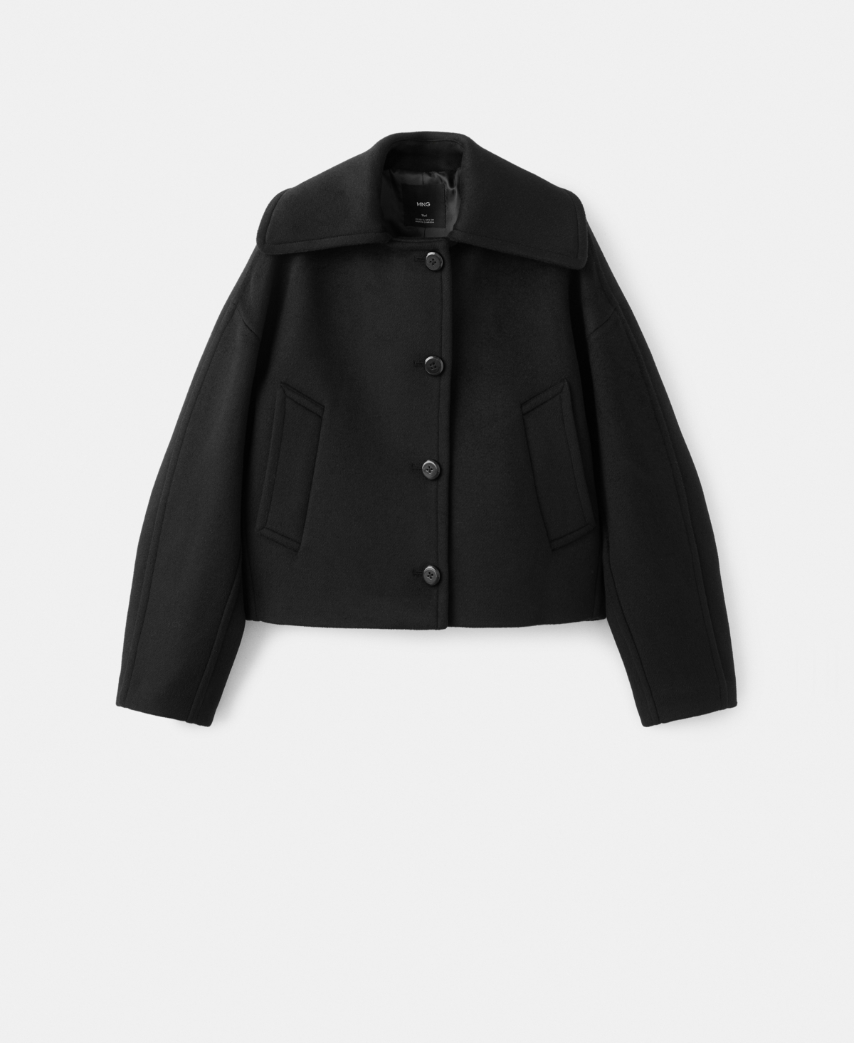 Click here for Mango Womens Shirt Collar Wool Jacket - Black prices
