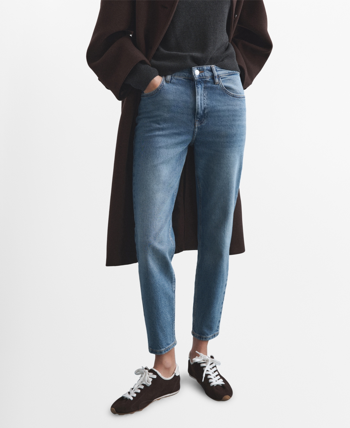 Click here for Mango Womens New Mom Comfort High-Rise Jeans - Med... prices