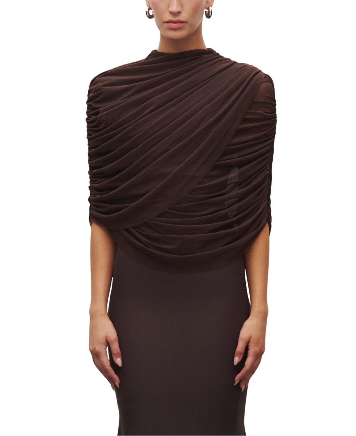 Click here for Heiress Beverly Hills Womens The Sheer Cape - Brow... prices