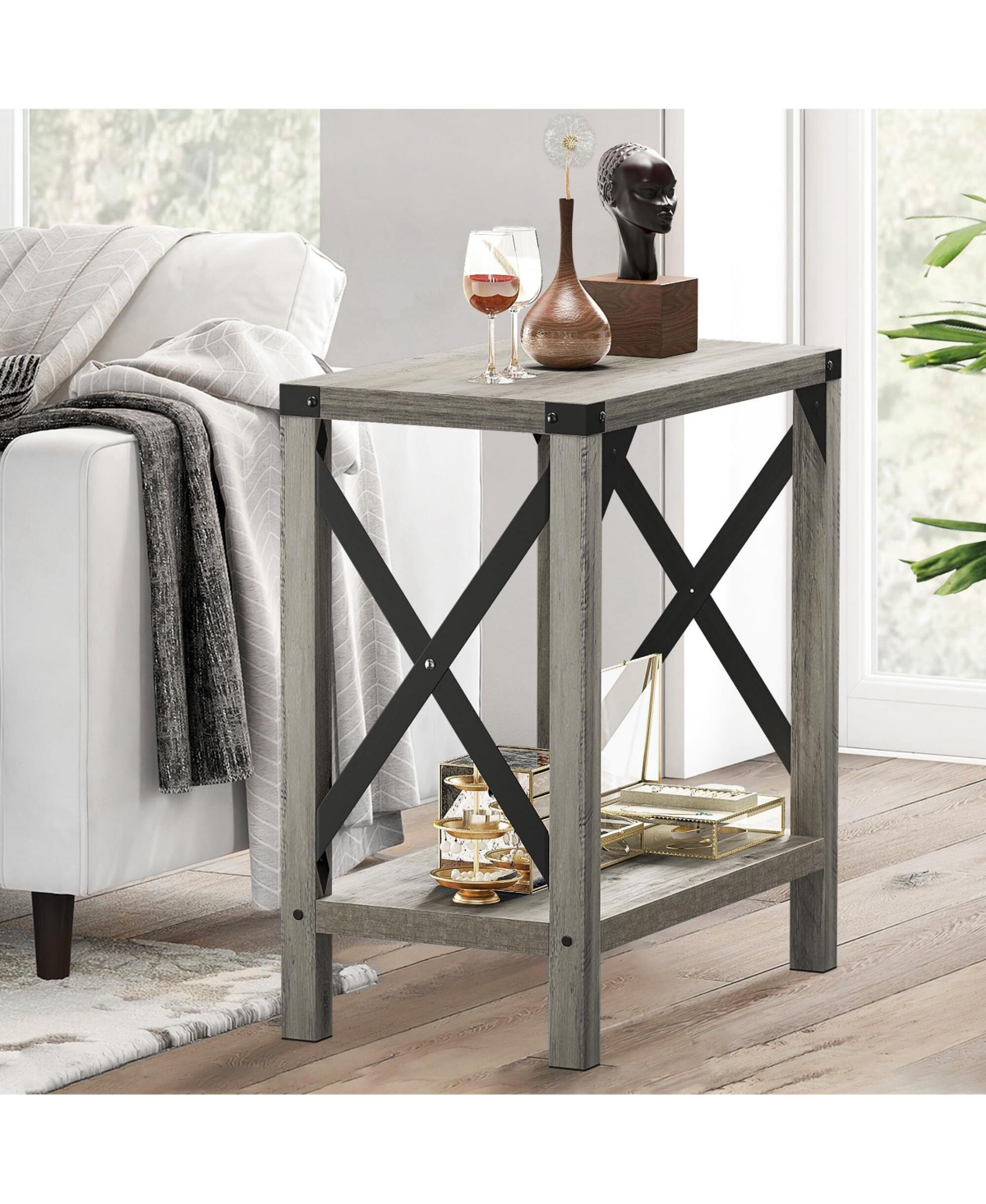 Click here for gaomon Narrow End Table for Small Spaces  Farmhous... prices
