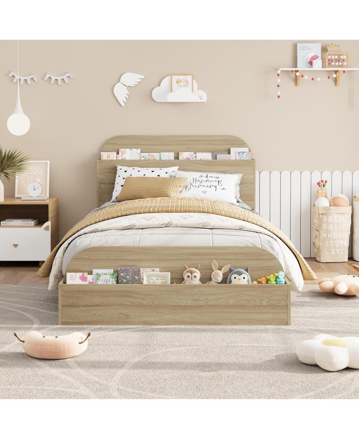 Click here for gaomon Twin Size Bed Frame  Wooden Beds with Stora... prices