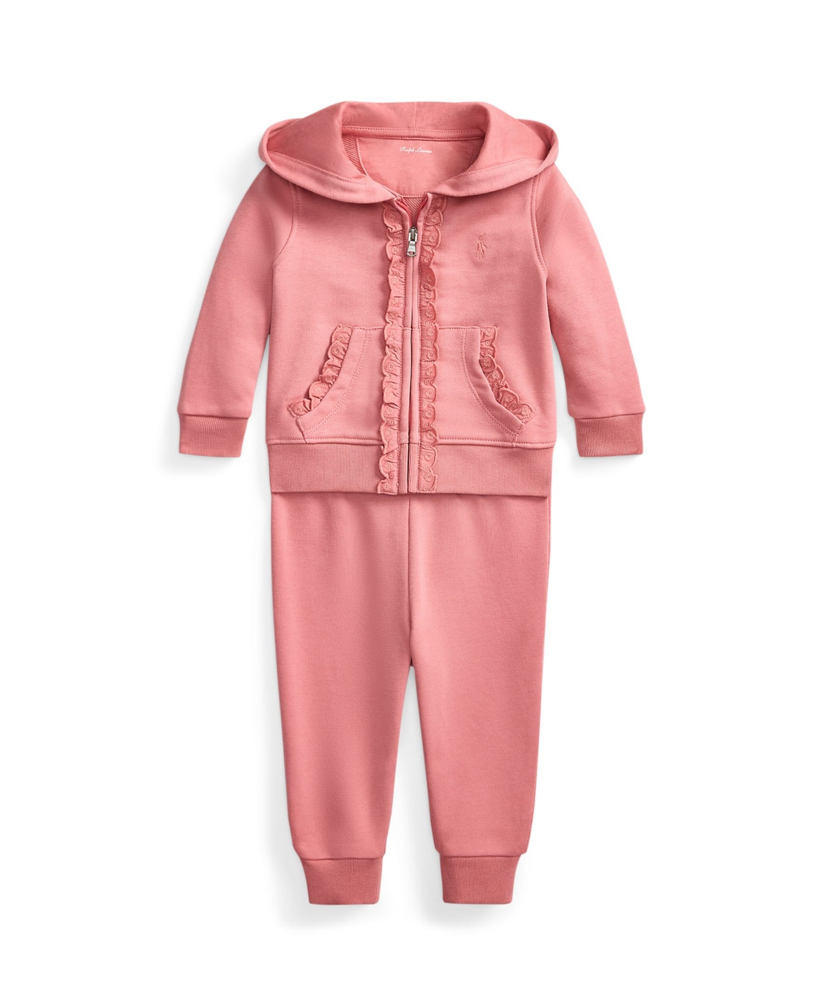 Click here for Polo Ralph Lauren Baby Girls Eyelet-Trim Long-Slee... prices