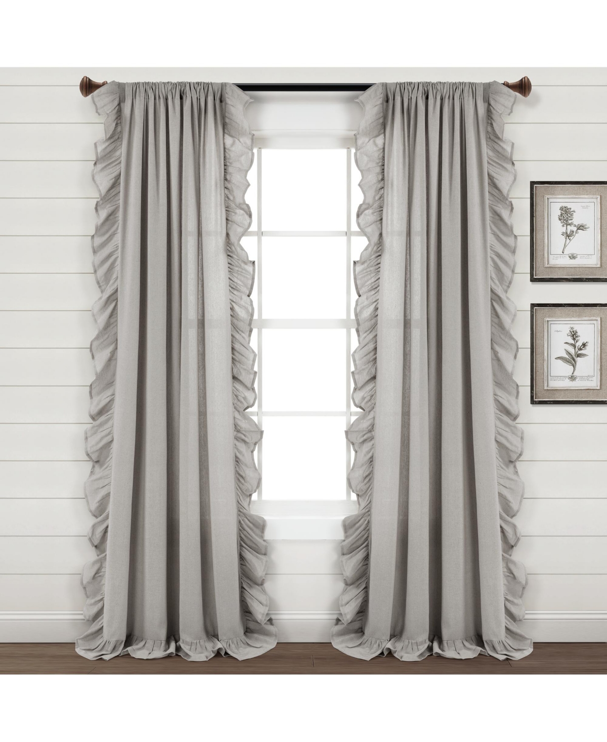 Click here for Lush Decor Linen Ruffle Light Filtering Window Cur... prices