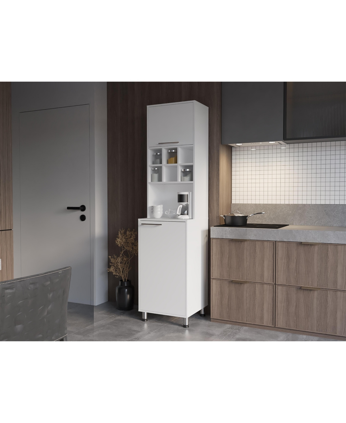 Click here for Fm Furniture Rock Kitchen Pantry with Pneumatic Do... prices