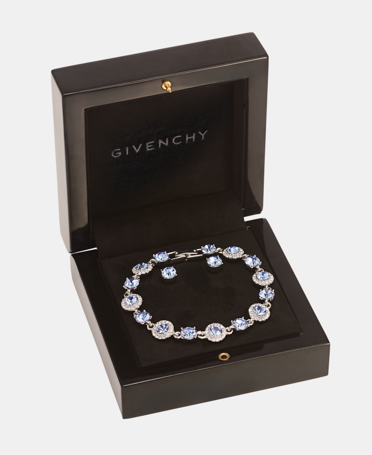 Click here for Givenchy Gold-Tone Boxed Blue Pave Halo Bracelet A... prices