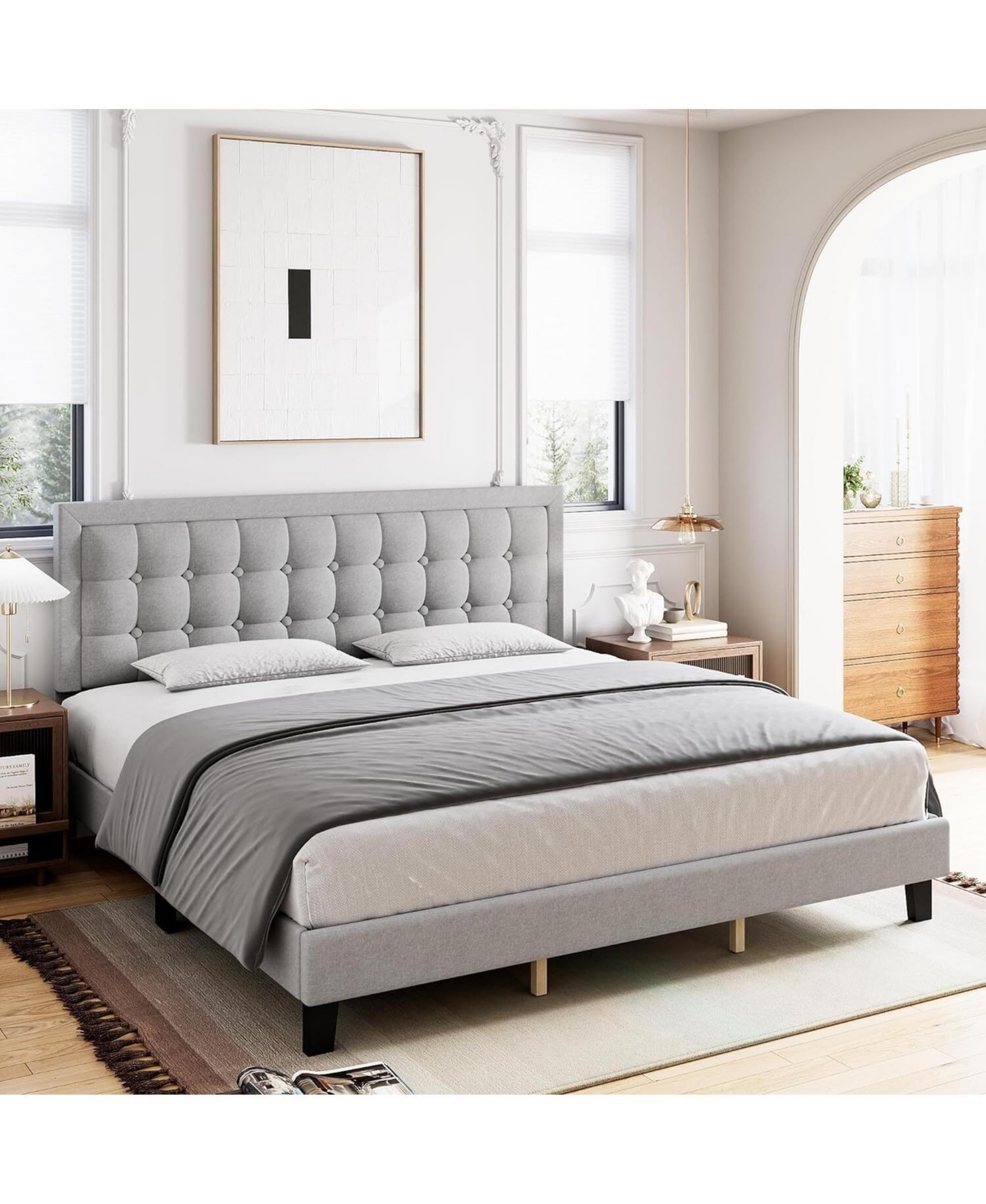 Click here for gaomon Platform Bed Frame with Upholstered Button... prices